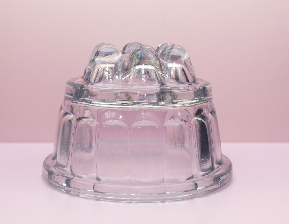 Half Pint Jelly Mould, Glass Mould, 1950s Pudding Mould, Jello Mold ...