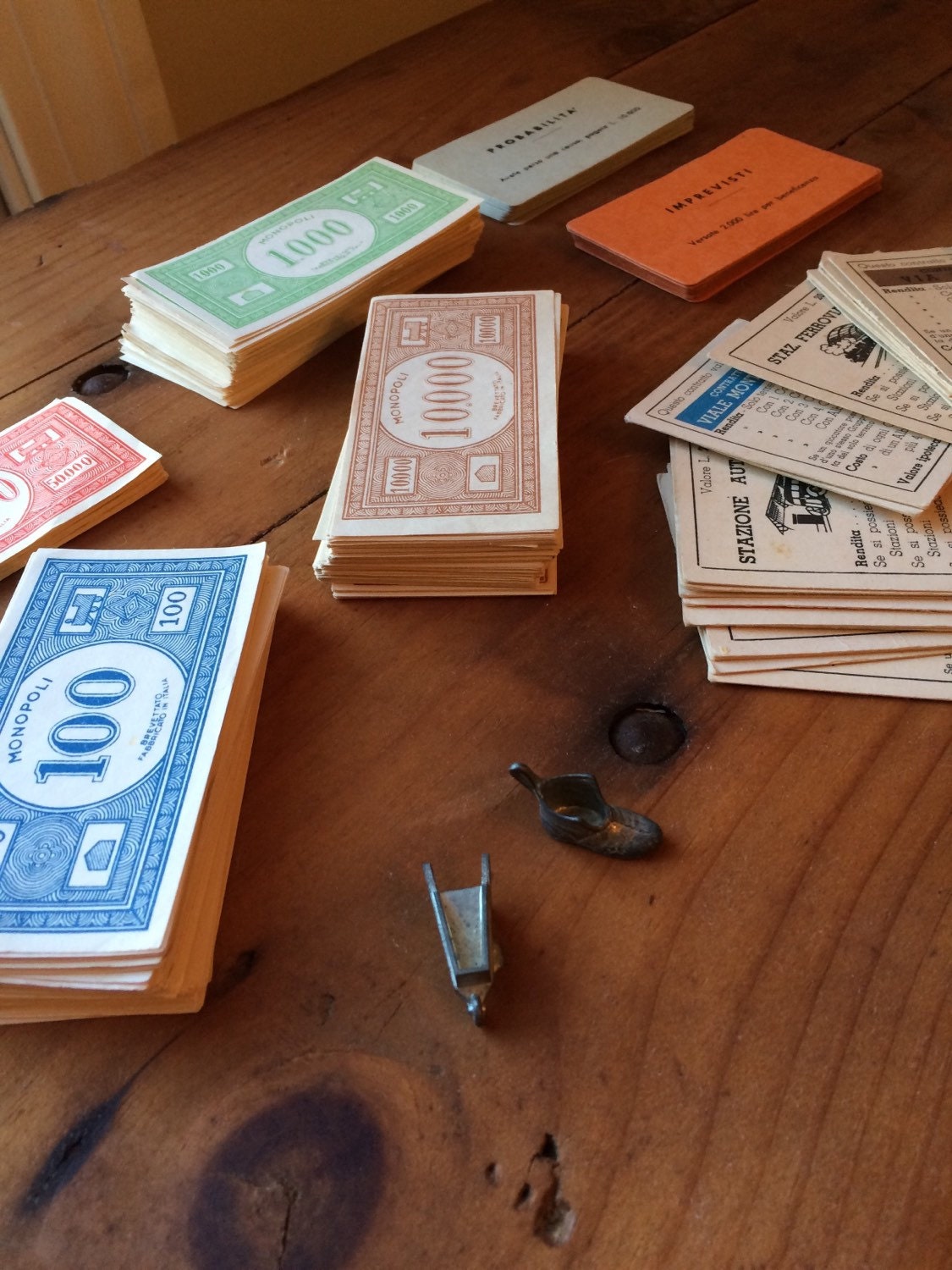 Italian monopoly game cards money and pieces by ForgottenFields