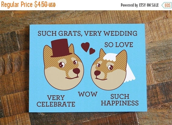 Funny Wedding Card Doge Such Grats Very Wedding by TinyBeeCards