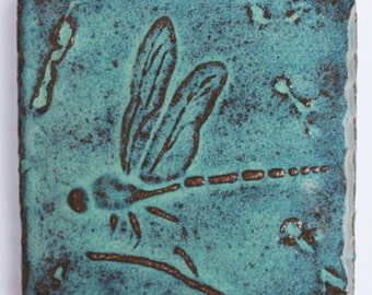 Items similar to 4x4 Ceramic Dragonfly Tile on Etsy