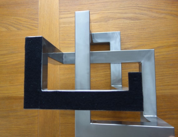 Metal trefoil sculpture Large optical illusion metal art and