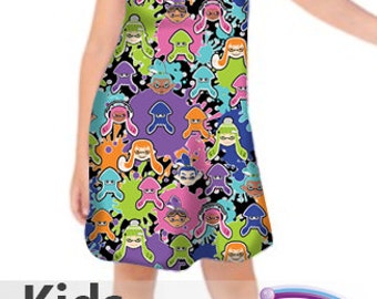 Splatoon Inspired Dress Splatoon Skater Dress Inkling by PopComet