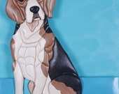 Items similar to Beagle Intarsia Wood Sculpture on Etsy
