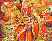 Indian Woman Paintings Maternity Art Folk Art Icons by EvitaWorks