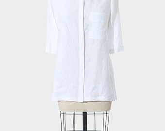 White linen blouse | Etsy