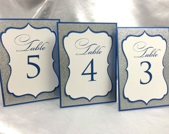 Clear Plexiglass Table Numbers with Clear Swarovski