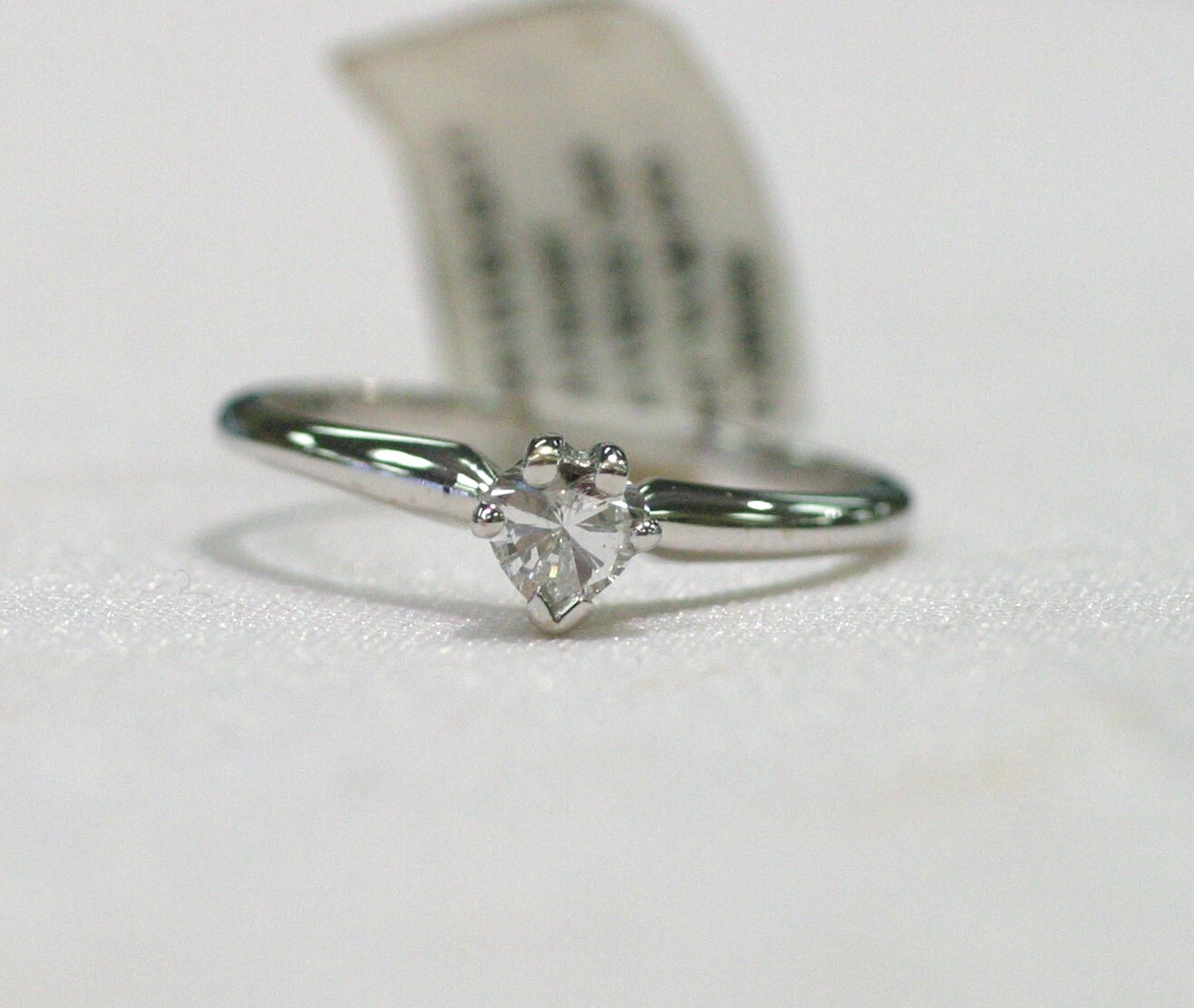 Heart Shaped Diamond Solitaire Engagement Ring Promise Ring