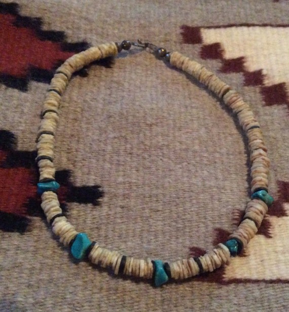 Vintage Native American Heishi & Turquoise Necklace