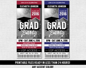 GRADUATION PARTY TICKET Invitations Class of 2016 by nowanorris