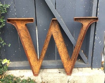 Quick Ship 22" Rustic Metal Letter "W"