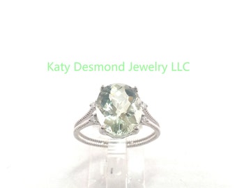 Prasiolite ring | Etsy