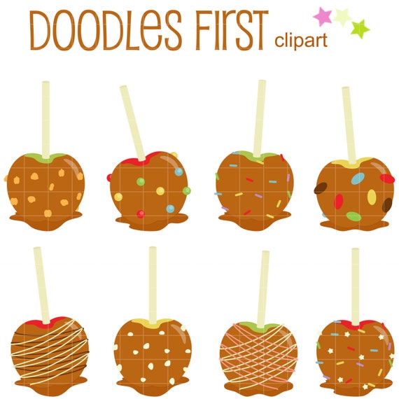 Caramel Apples Digital Clip Art for Scrapbooking Card Making