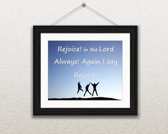 Items similar to Rejoice in the Lord Always - Bible Print / Scripture ...