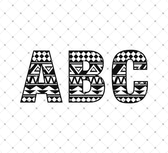 Aztec Pattern Font SVG cut files Digital Font SVG files for