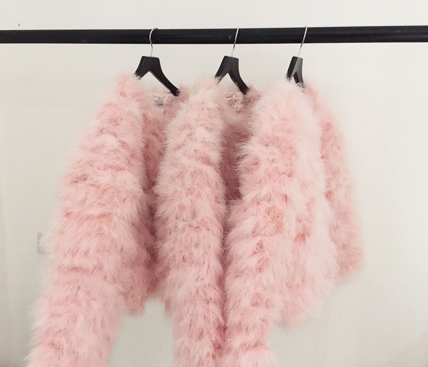 Baby Pink Fluffy Feather Jacket Marabou Winter Womens Clothing