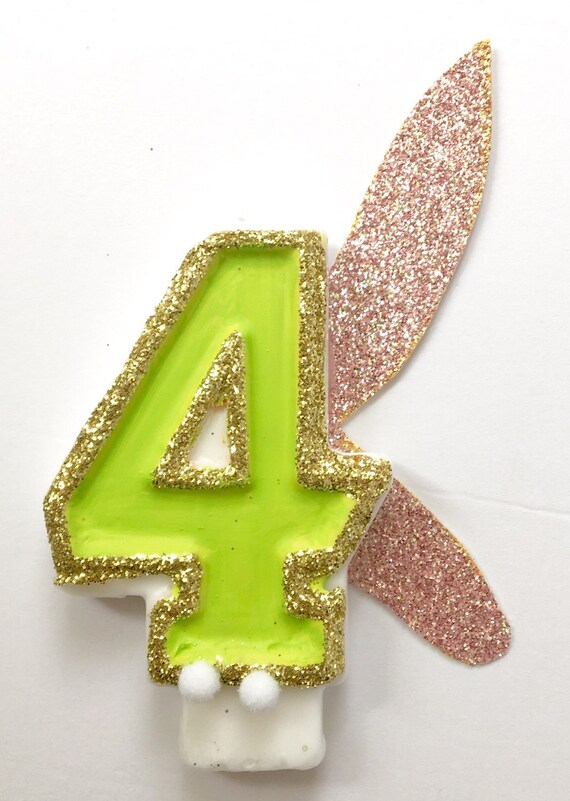 Tinker Bell number candle. by GlammedEvents on Etsy