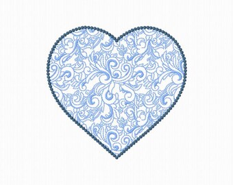 Items similar to Valentine Machine Embroidery Heart Frame Design on Etsy