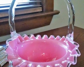 Fenton glass basket | Etsy