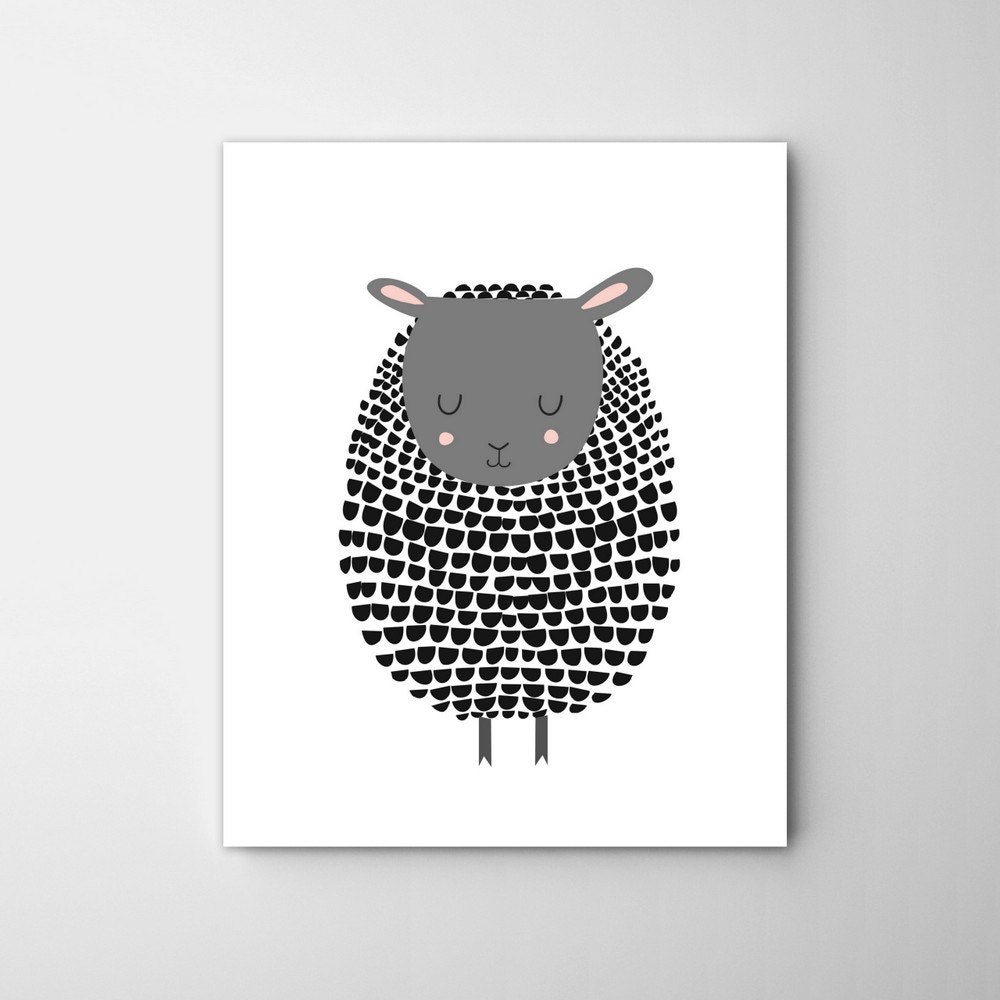 Black Sheep Print Black Sheep Art Lamb Print Lamb Art