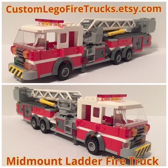 Custom Lego Midmount Ladder Fire Truck engine ladder