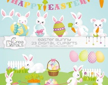 Popular items for clipart easter bunny on Etsy