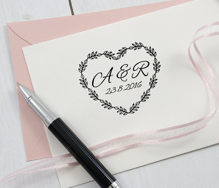 Custom Wedding Stamp With Personalized Initials Self Inking