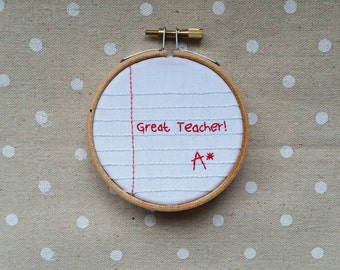 Teacher embroidery | Etsy