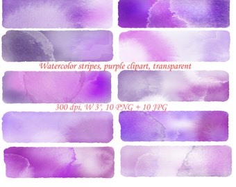 Watercolor clipart paint strokes in purple. Perfect Graphics