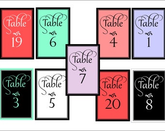 Table number cards | Etsy