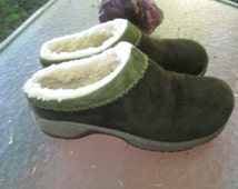 Unique suede clogs related items | Etsy