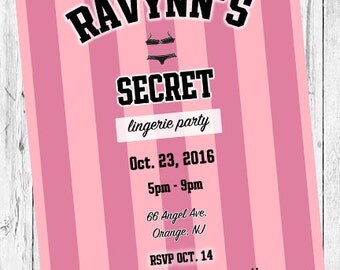 Victoria Secret Pink Party Invitations