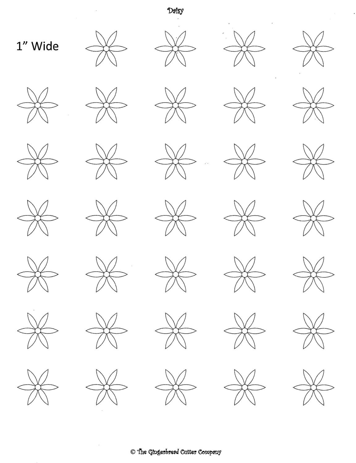 Daisy Royal Icing Transfer Template