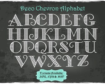 Chevron alphabet svg | Etsy