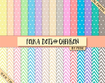 Pastel Polka Dots Digital Background Paper in Soft Pastel