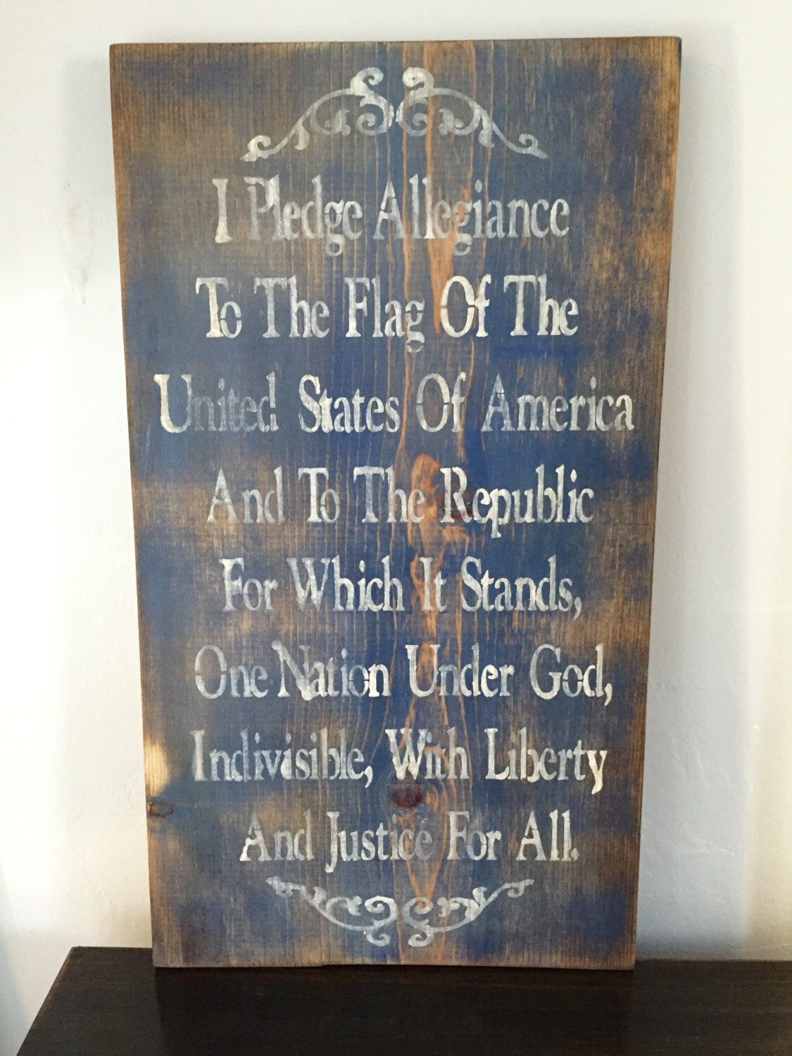 Pledge of Allegiance Wood Sign