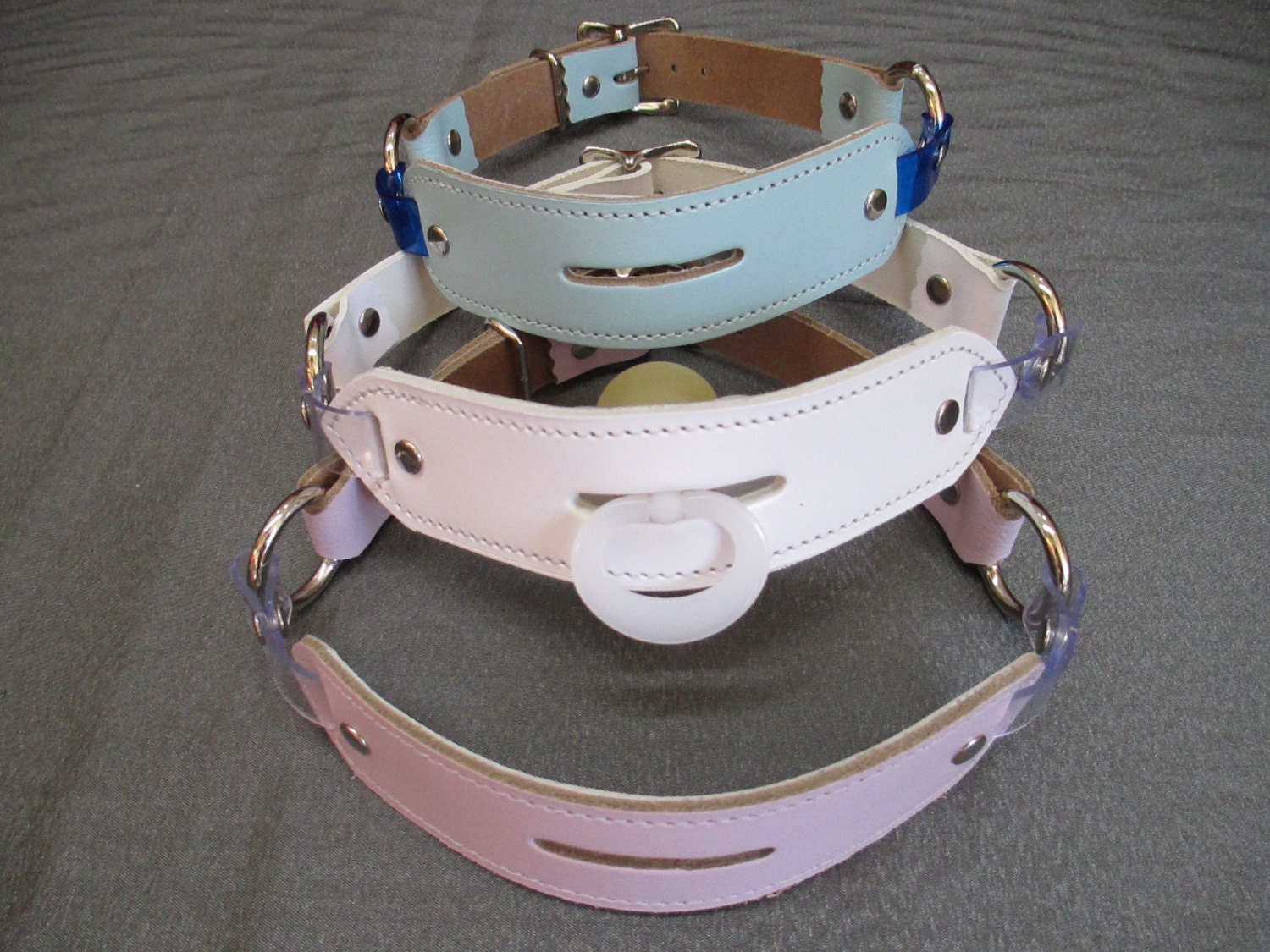 Leather AB/DL Locking Pacifier Holder Gag by SubSpaceLeathers1