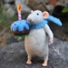 Cute needle felt mouse felted animal Plush miniature Wool