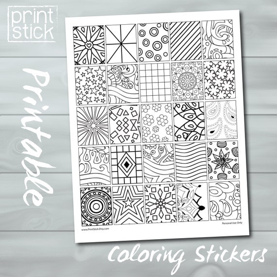 Erin Condren Coloring Stickers PRINTABLE Box Stickers. Get