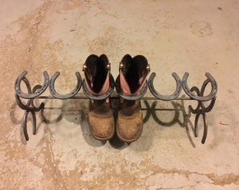 Horseshoe boot rack | Etsy