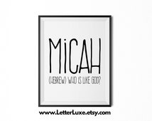 Unique micah related items | Etsy