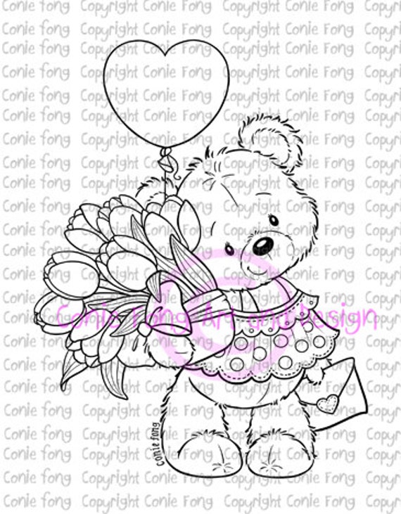 Digital Stamp Digi Stamp digistamp Bella Sending by ConieFongArt