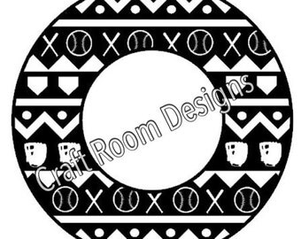 Bulldog Aztec Monogram Frame Digital Design