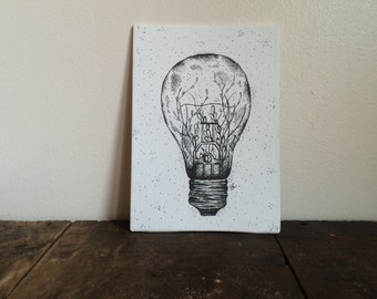 Light bulb drawing | Etsy