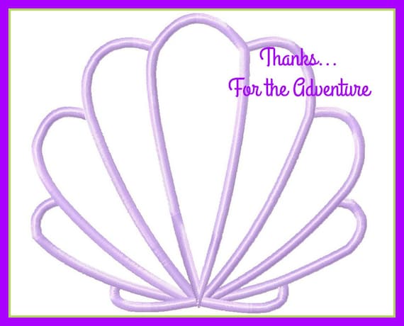 The Little Mermaid Ariel's Clam Shell Digital Embroidery