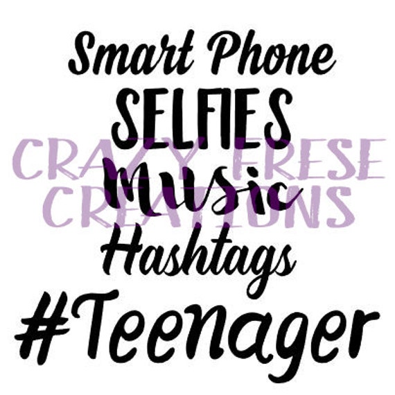 Teenager Svg Teen svg hashtag svg silhouette files cricut