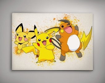 Pikachu watercolor | Etsy