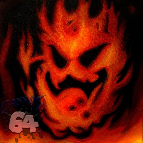 Lethal Lava Land CANVAS PRINT Super Mario 64 Painting from