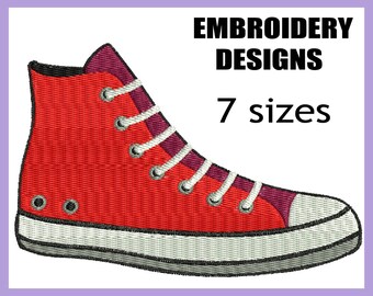 Embroidered converse | Etsy