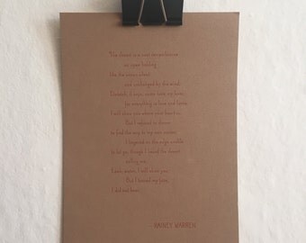 Poetry broadside | Etsy