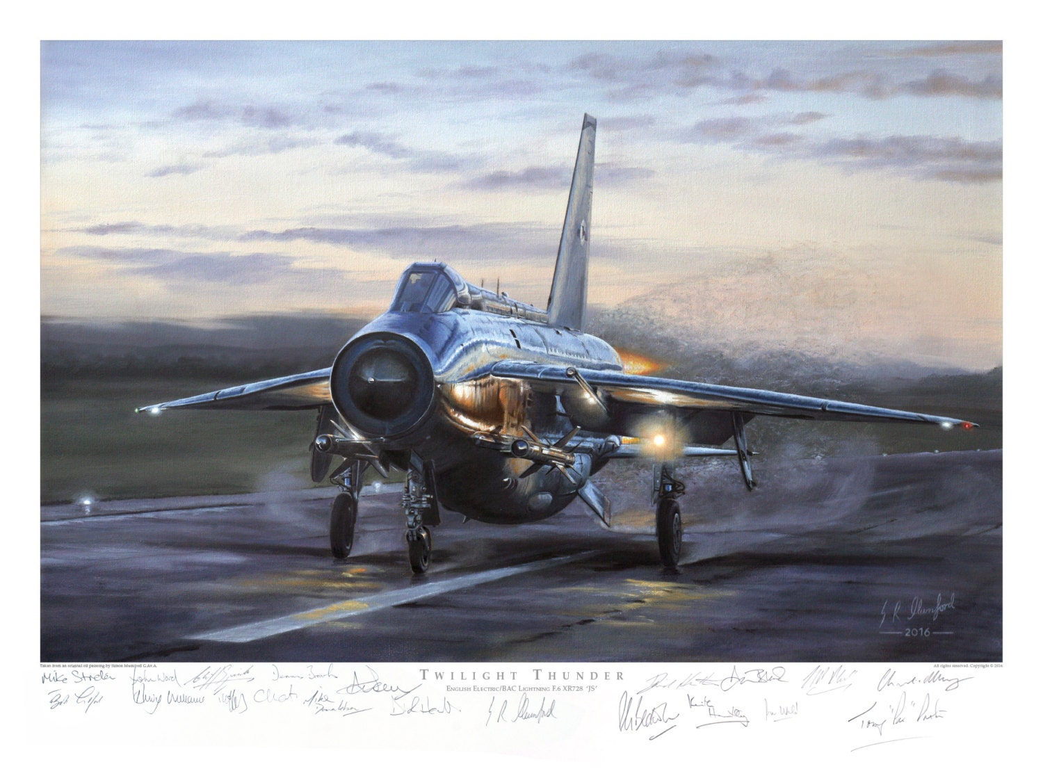 Aviation art print. English Electric Lightning. Limited